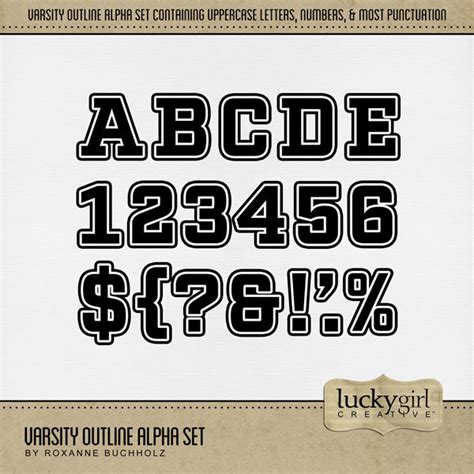 Varsity Outline Alpha Set Digital Art