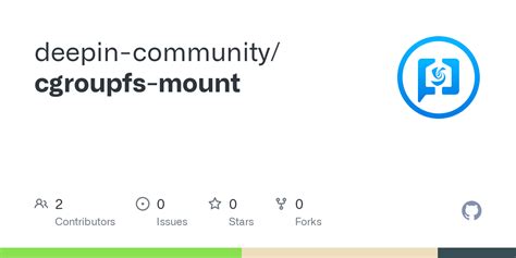 Github Deepin Community Cgroupfs Mount