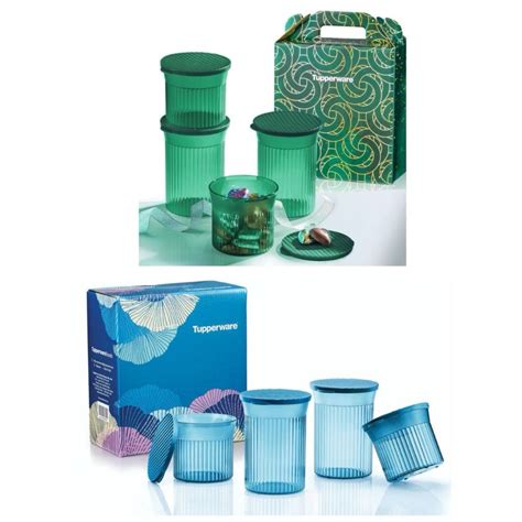 2010 Tupperware Elegant Round Set 410mlx2pcs 630mlx2pcs T Box 1pc Tupperware Snack It 1