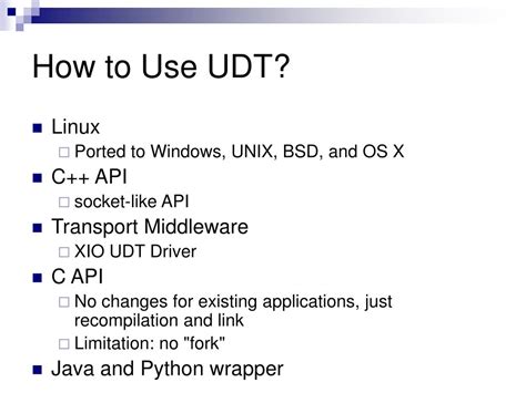 PPT An Introduction To UDT PowerPoint Presentation Free Download ID