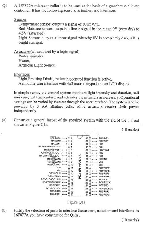 solved q a 16f877a microcontroller is to be used as the