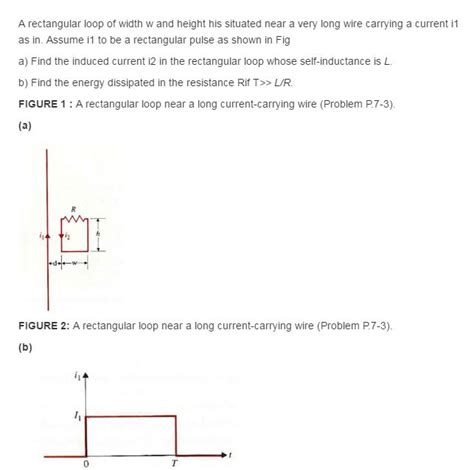 Solved A Rectangular Loop Of Width W And Height His Situated