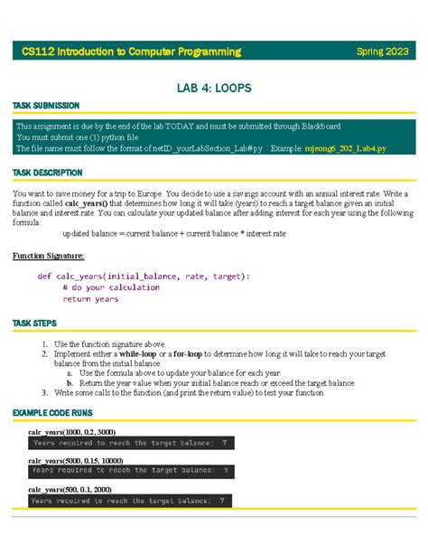 Lab04 Loops Task Kamberi Cs1 1 2 Introduction To Computer