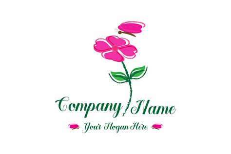 Beautiful Flower With Brush Touch Logo Graphic By Muhammad Khoiril