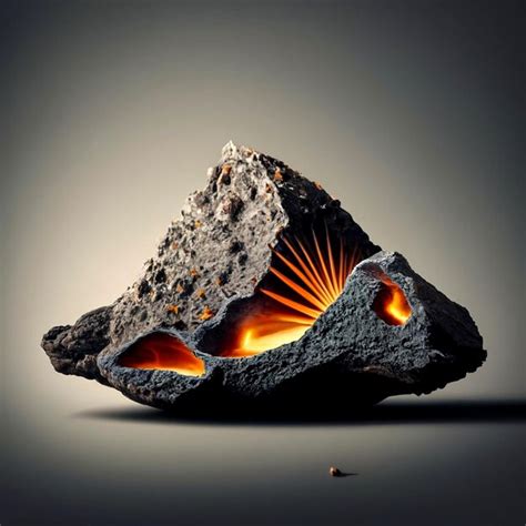 Piedra De Roca Volcánica Cruda De Escoria Aislada Sobre Un Fondo Blanco Ai Generado Foto Premium