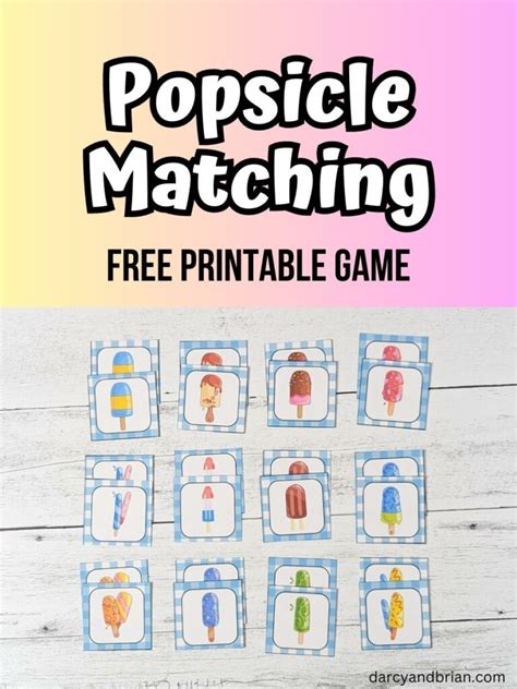 Fun Popsicle Matching Game For Preschoolers Free Printable