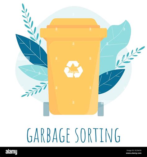Garbage Sorting Vector Concept Flat Illustration Of Street And In