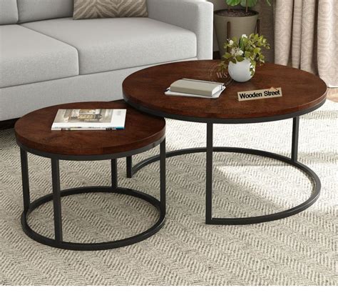 Buy Bonanza Nested Mango Wood Coffee Table Walnut Finish 40 Off