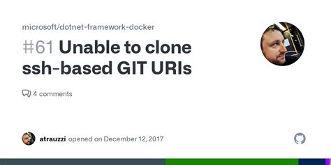 Unable To Clone Ssh Based GIT URIs Issue Microsoft Dotnet Framework Docker GitHub