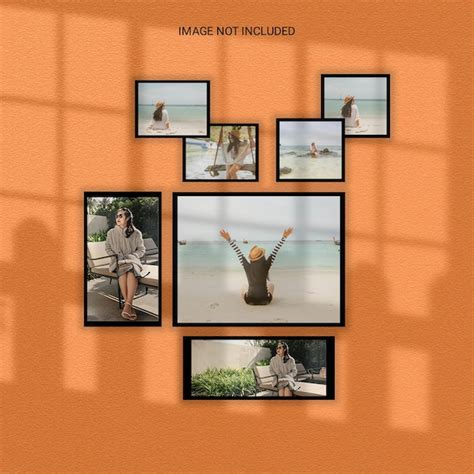 Premium Psd Modern Minimalist Shadow Overlay Photo Frame Polaroid Mockup Premium Psd