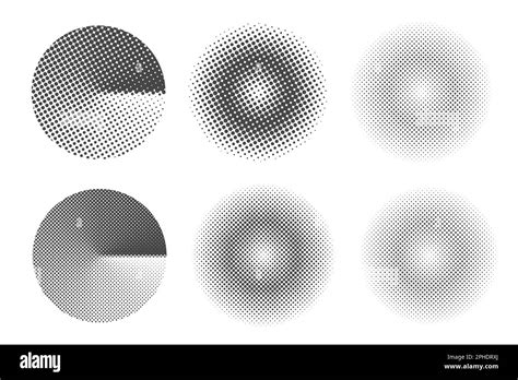 Circles With Dotted Gradient Halftone Raster Gradation Effect