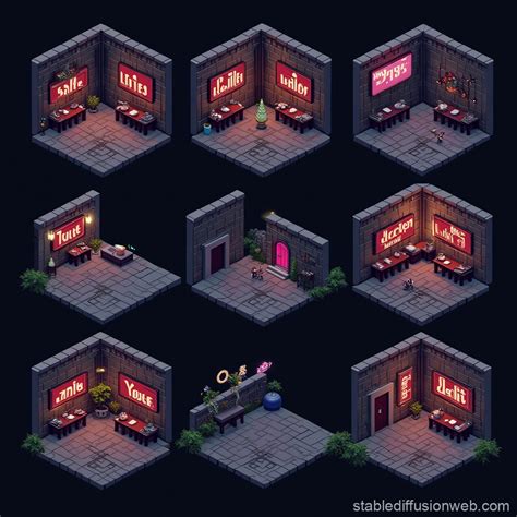 Nightclub Tileset For RPG Maker MV Stable Diffusion Online