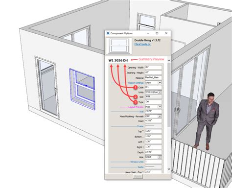 dynamically label flextools sketchup components in layout