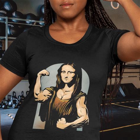 Mona Lisa Workout Gym Cotton T Shirt Muscle Mona Lisa Tshirt Gym