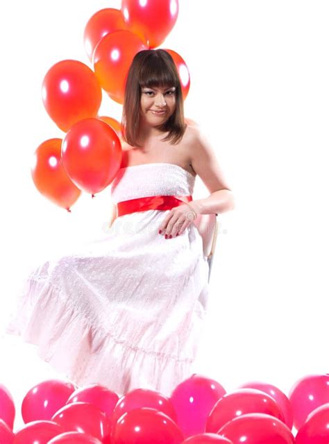 Девушка с воздушным шаром стоковое фото изображение насчитывающей напольно 12449250
