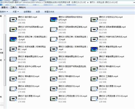 2020年6月结课 最新sap S4hana 1809 Mm从入门到精通实战培训视频课程共58课 总课时29 25小时 开源资料库