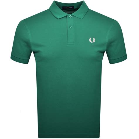 Fred Perry Plain Polo T Shirt Green Mainline Menswear