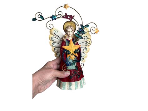 Vintage 2000 Kathy Killip For Demdaco Folk Heart Winter Angel Figurine