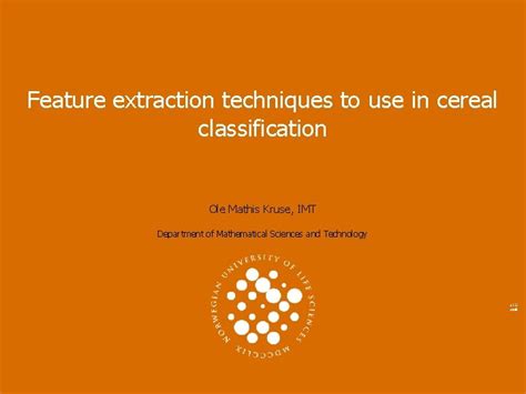 Feature Extraction Techniques To Use In Cereal Classification