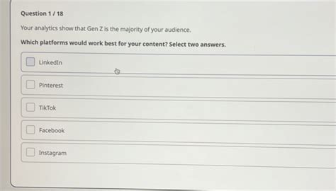 Question 1 18 Your Analytics Show That Gen Z StudyX