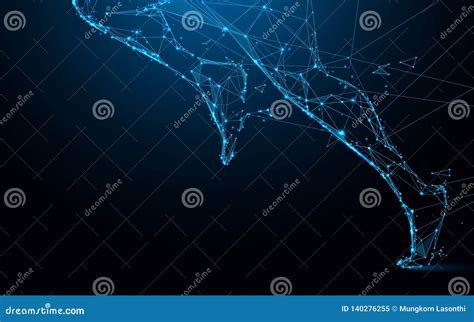 running from lines triangles and particle style design stock vector