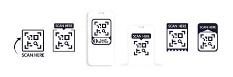 스마트폰 Qr 코드 아이콘 모바일 앱 결제 및 웹사이트에 대한 빠른 응답 코드 Scan Me 태그 벡터 일러스트레이션 Brand