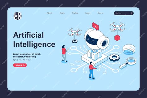 premium vector artificial intelligence concept in 3d isometric design