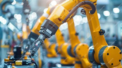 Premium Photo Automated Assembly Robot In Industrial Production Line