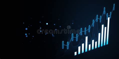 A Digital Bar And Line Graph Chart Glowing In Neon Blue Illustrating