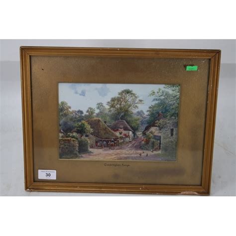 A Framed Water Colour Print Entitled Cockington Forge By William