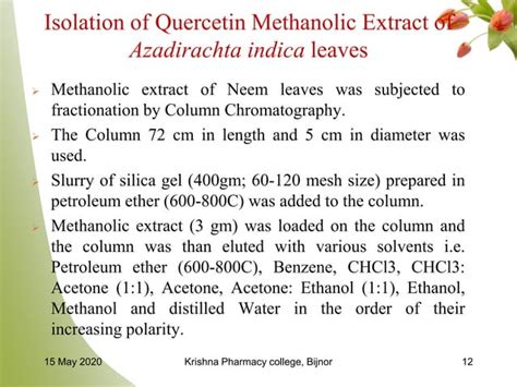 Extraction Isolation And Structure Elucidation Of Flavonoids