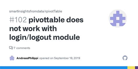 Pivottable Does Not Work With Loginlogout Module · Issue 102 · Smartinsightsfromdata