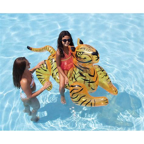 Swimline Giant 73 Long Wild Tiger Inflatable Ride On Swimming Pool Toy