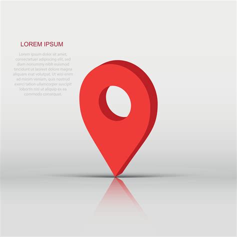 3D Map Pointer In Flat Style Gps Navigation Mark Illustration On White