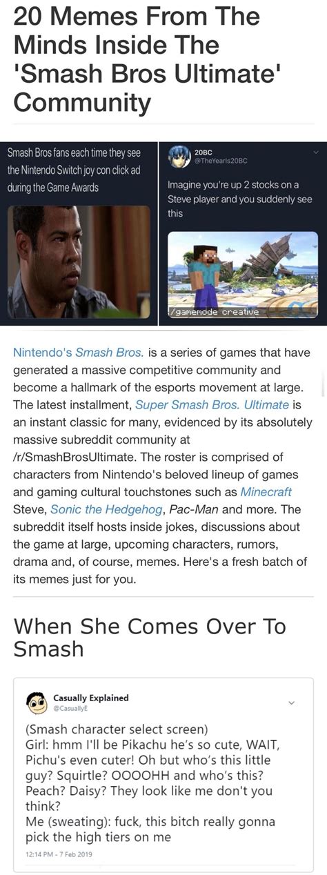 17 Memes From The Smash Bros Ultimate Community Smash Bros Memes