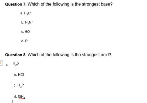 Solved Question 6 Using PKa Table 3 1 From Your Book Also Chegg Com
