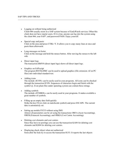 sap tips and tricks pdf icon computing system software