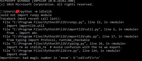 Importerror Cannot Seem To Open Python Idle 3 9 Win10 Stack Overflow