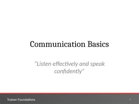 Communication Basics Power Point Comm Basics Ppt