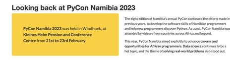 Pycon Namibia On Linkedin The Eight Edition Of Namibias Annual Pycon Continued The Efforts