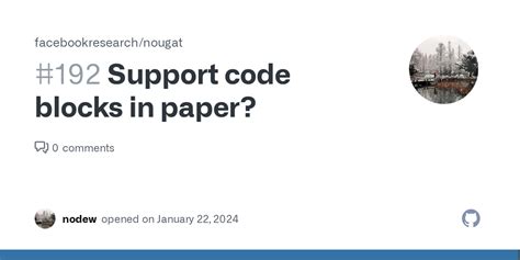 Support Code Blocks In Paper · Issue 192 · Facebookresearch Nougat · Github