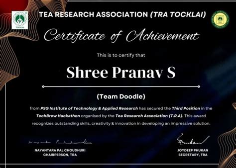 Shree Pranav S On Linkedin Hackathon Techinnovation Thirdprize Teamdoodle Gratitude
