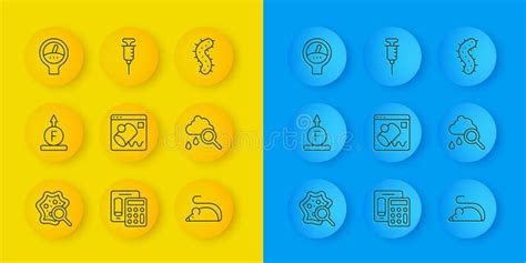 Set Line Microorganisms Under Magnifier Force Of Physic Formula Data