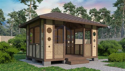 Беседка для дачи деревянная 3х4 с односкатной крышей фото