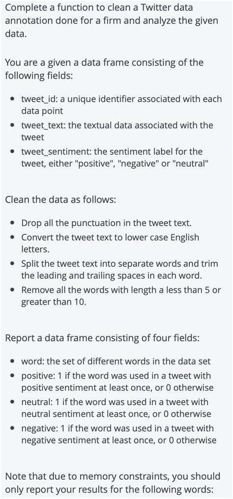 Solved Complete The Tweets Sentiment Analysis Function