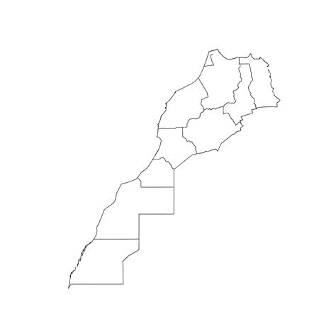 Art Of Outline Map Of Morocco Showing Administrative Divisions