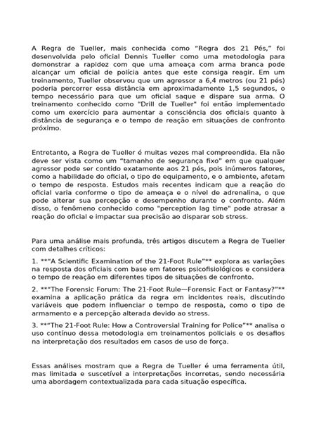 Compreendendo A Regra De Tueller Pdf