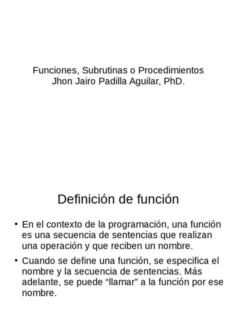 Funciones En Python Pdf Python Lenguaje De Programación