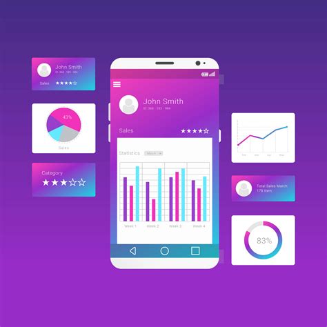 Charts Ui Kit Purple Vector 242351 Vector Art At Vecteezy